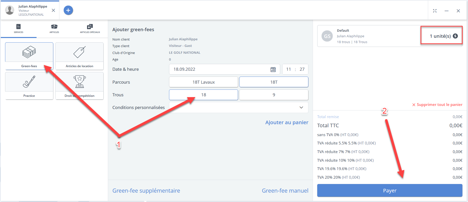 Utilisation des carnets - Réception – Digital Golf Solutions